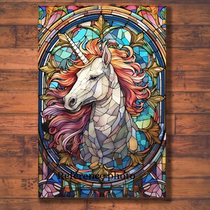 Unicorns Stained Glass Coloring Pages Woman's Coloring Fantasy Coloring ...