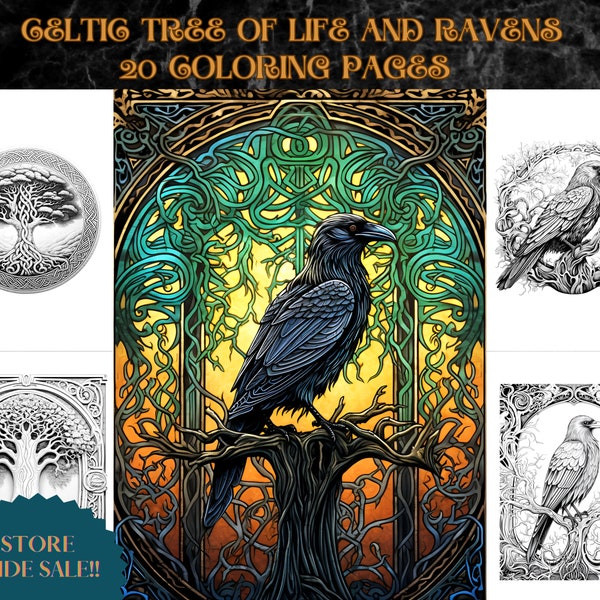 Celtic Tree Coloring Pages - Etsy