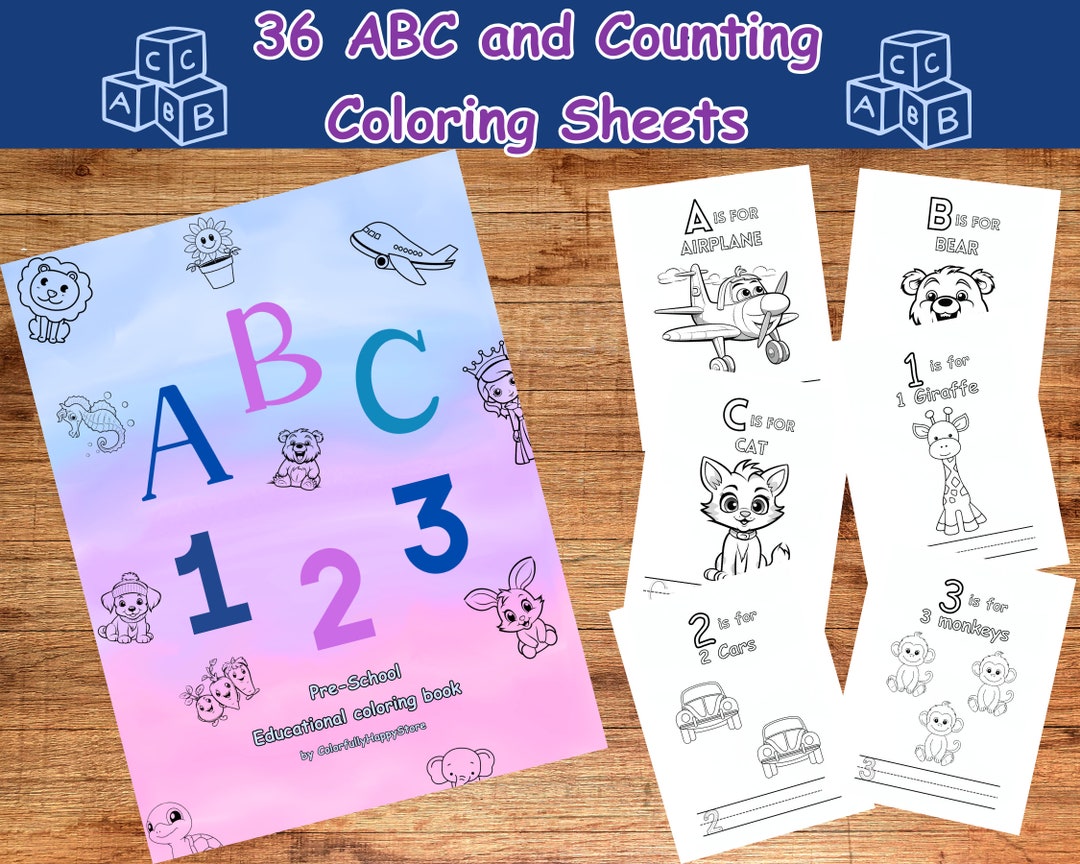 ABC Alphabet Coloring Pages, Counting Worksheets, Prek Kindergarten ...