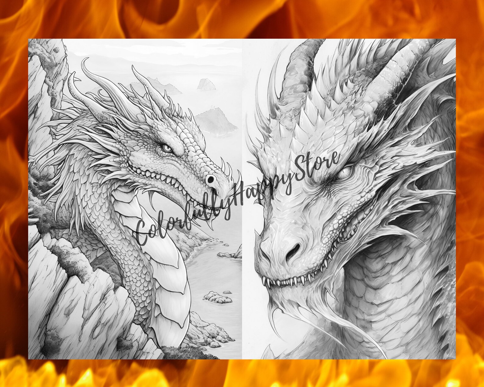 Dragons Grayscale, Coloring Pages, Adult Coloring Books, Mens Coloring ...