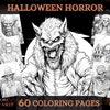 Adult Grayscale Coloring Pages, Creapy Freaky Instant Printable Pdf ...