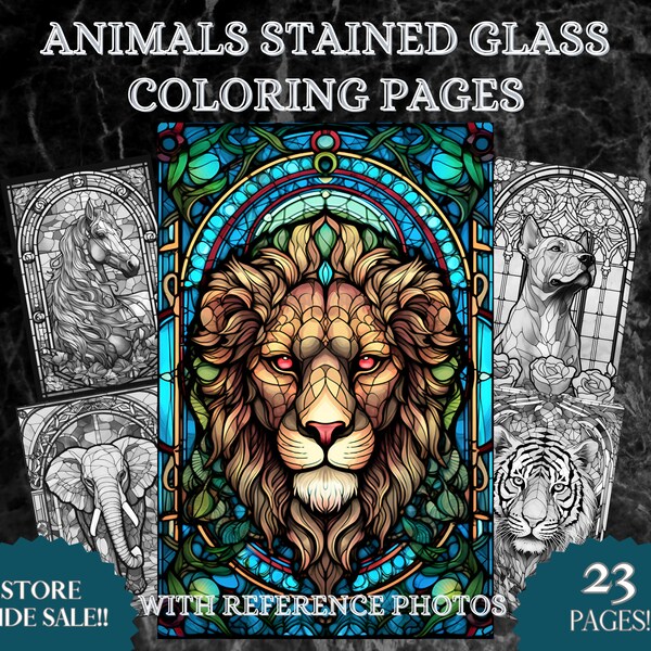 Stained Glass Lion - Etsy