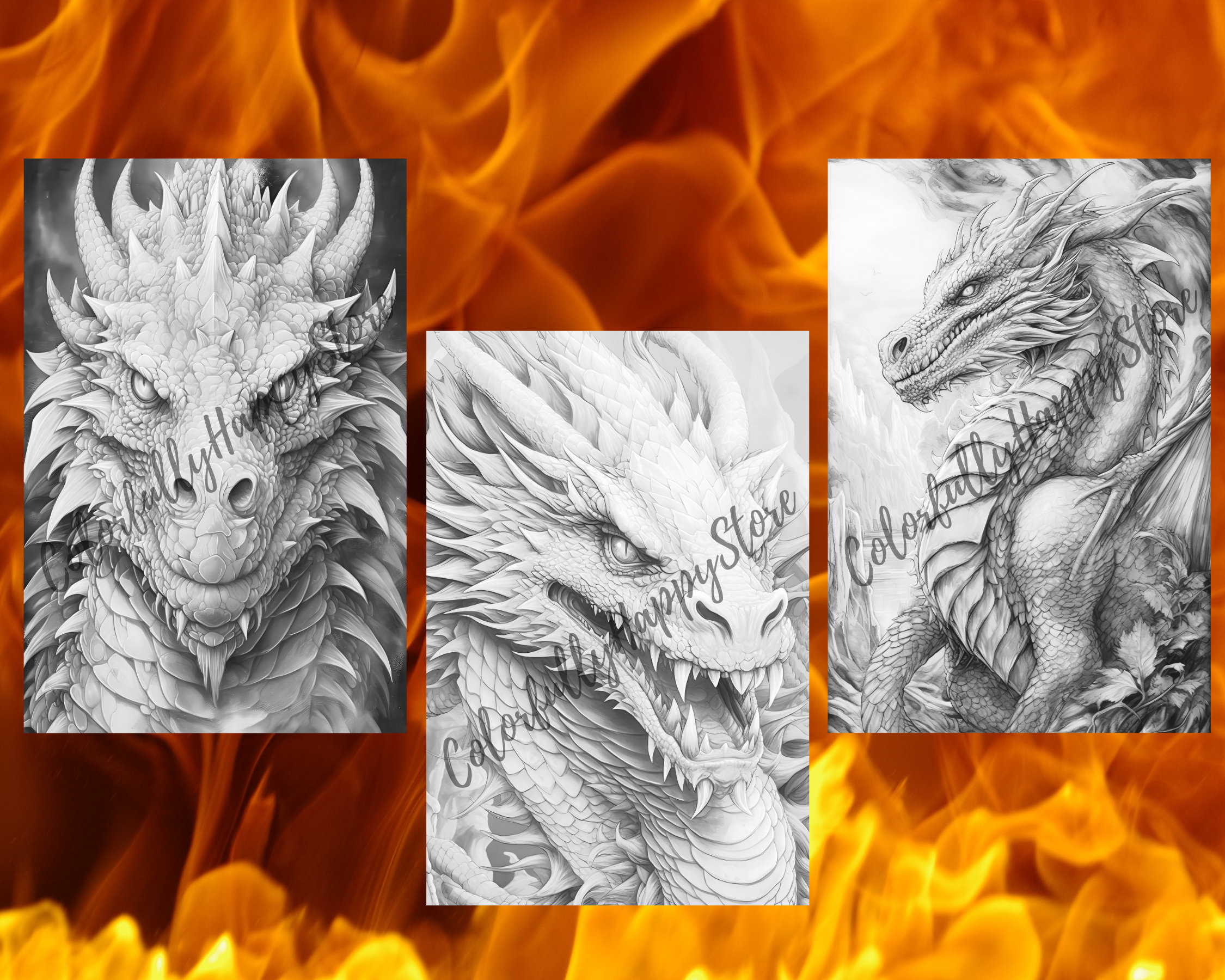 Dragons Grayscale, Coloring Pages, Adult Coloring Books, Mens Coloring ...