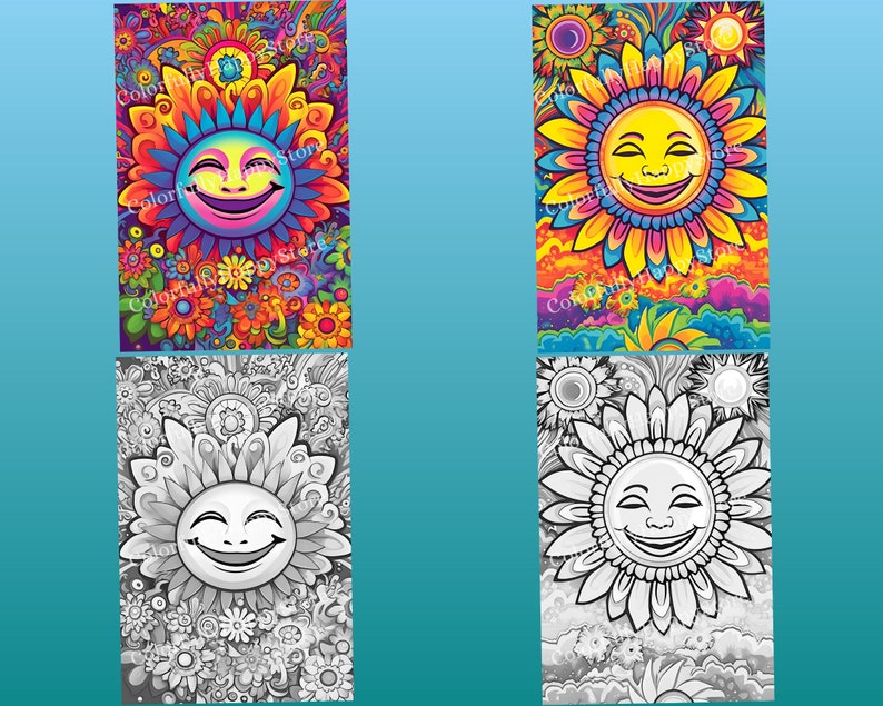 Doodle Collage Coloring Pages Adult Coloringsmilely Face - Etsy