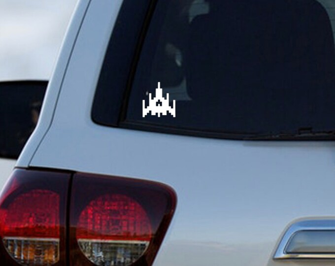 Galaga Car Decal, Water Bottle Decal, Window Cling, Laptop Decal ...