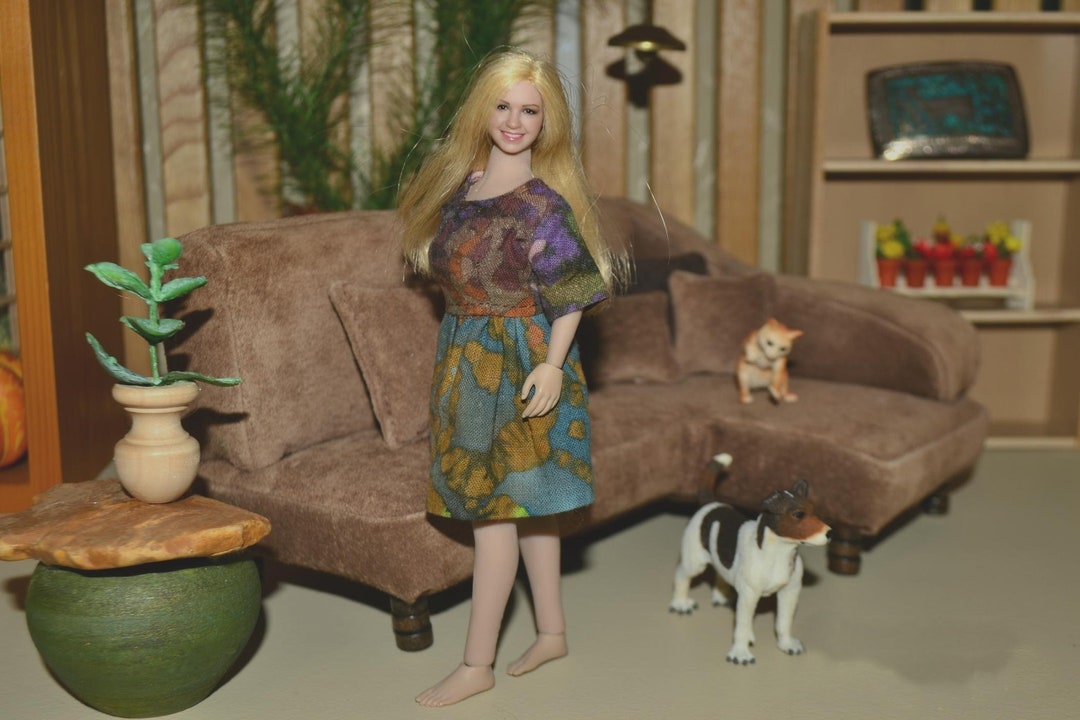 Tbleague PHICEN T05 1:12 Scale Clothes Fun Fall Batik Print Dress ...