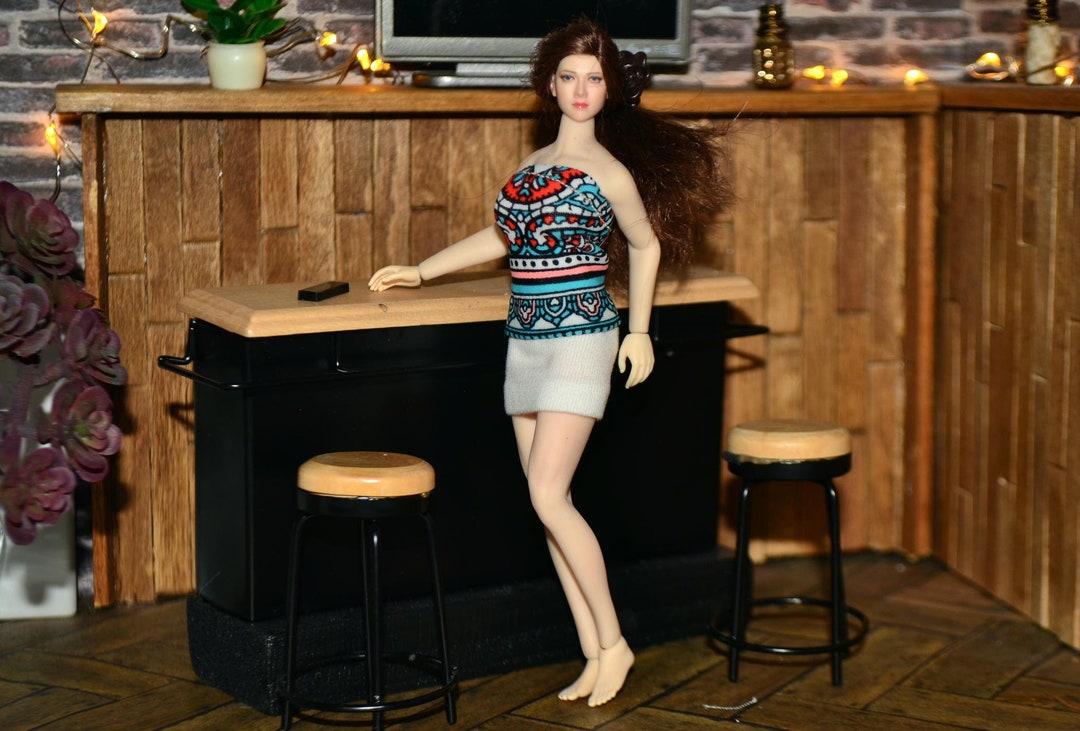 Tbleague PHICEN 1:12 Scale Doll Clothes Tube Top and Fitted Skirt ...