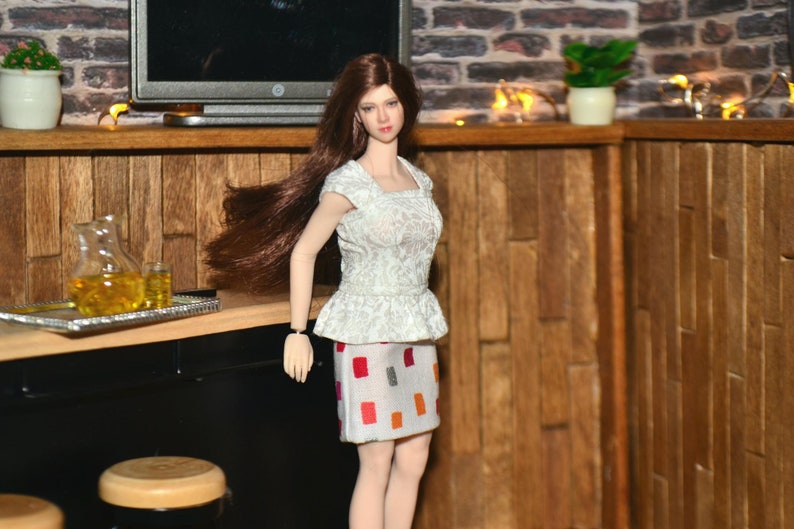 Tbleague PHICEN 1:12 Scale Doll Clothes Peplum Top and - Etsy