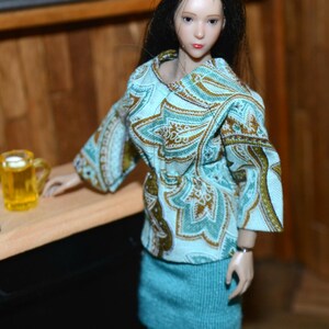 Tbleague PHICEN 1:12 Scale Doll Clothes Feminine Paisley Top and Skirt ...