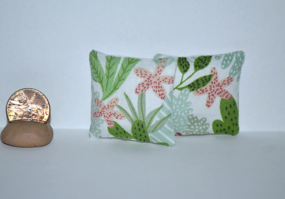 Miniature Dollhouse Pillows Cushions Throw Pillows ~ 2 Pillows Unique ...