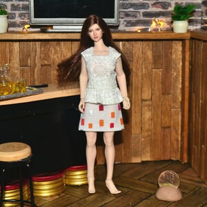 Tbleague PHICEN 1:12 Scale Doll Clothes ~ Peplum Top and Skirt ...
