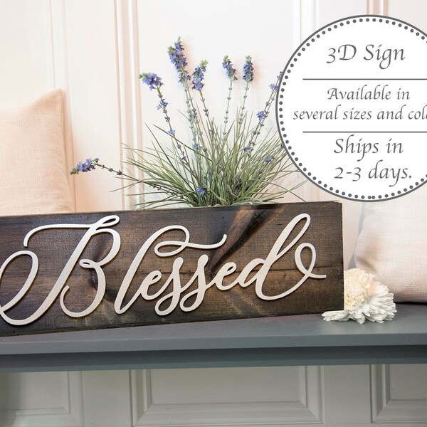 Wooden Blessed Sign - Etsy