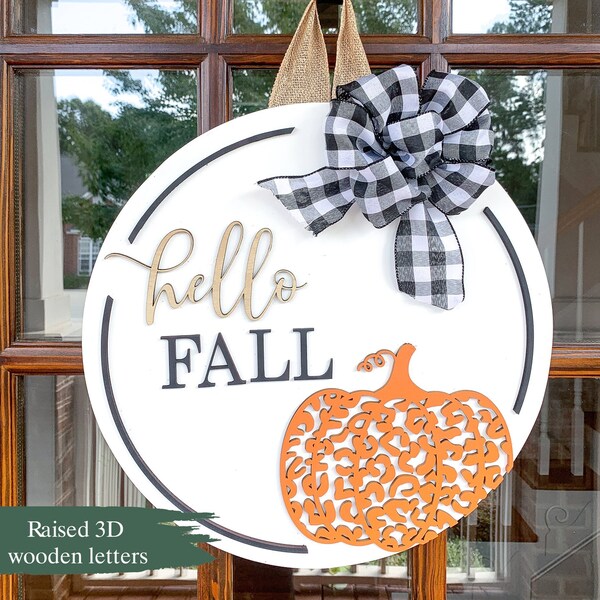 Fall Circle Door Sign - Etsy