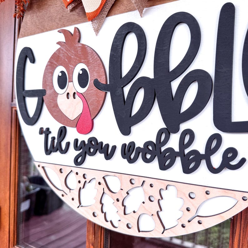 Thanksgiving Door Hanger | Gobble Thanksgiving Door Decor L Front Door ...