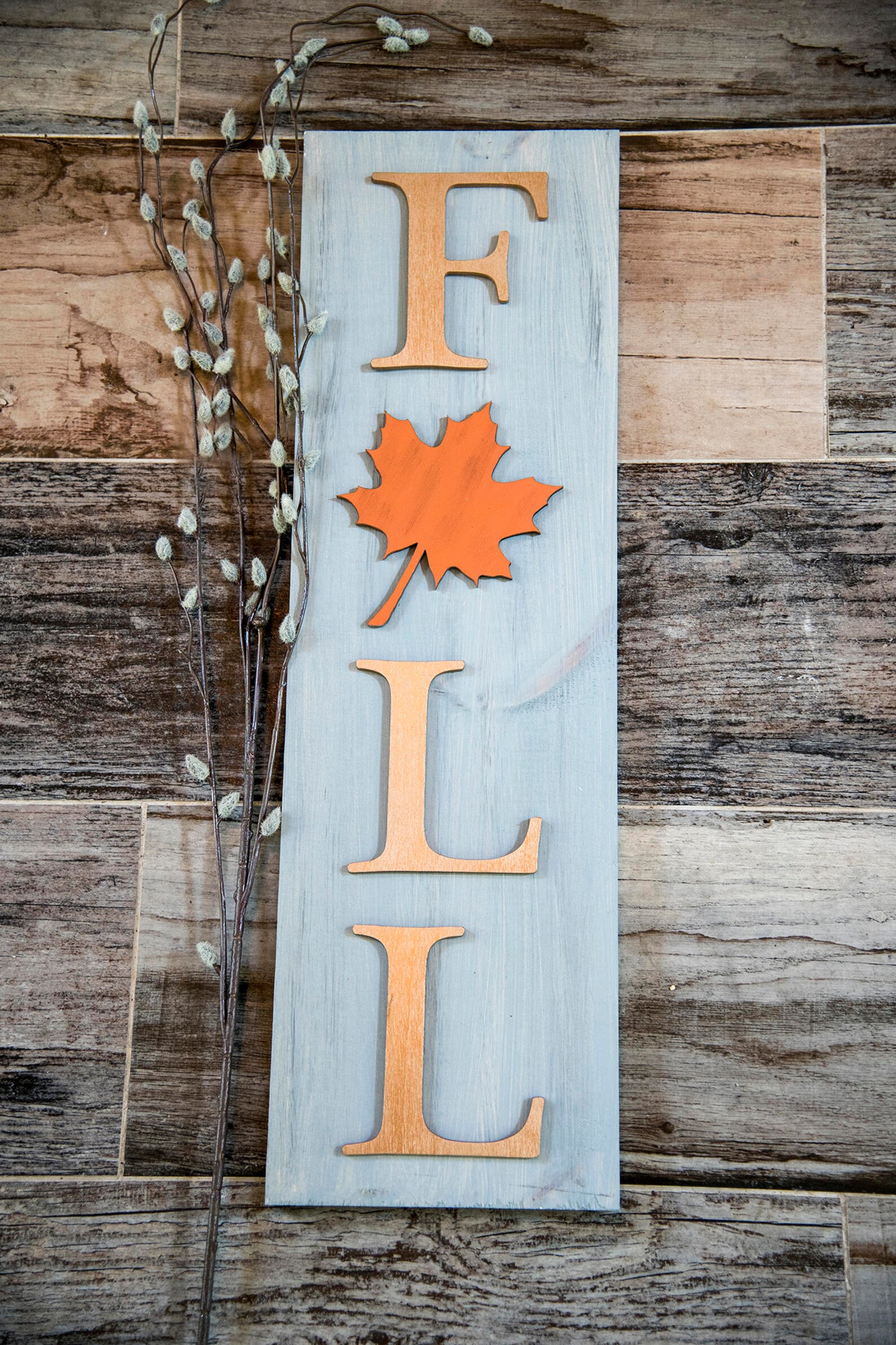 Wooden 'fall' Leaf Sign Fall Wall Decor Farmhouse - Etsy
