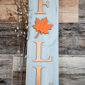 Wooden 'fall' Leaf Sign | Fall Wall Decor | Farmhouse Decor | Dining ...