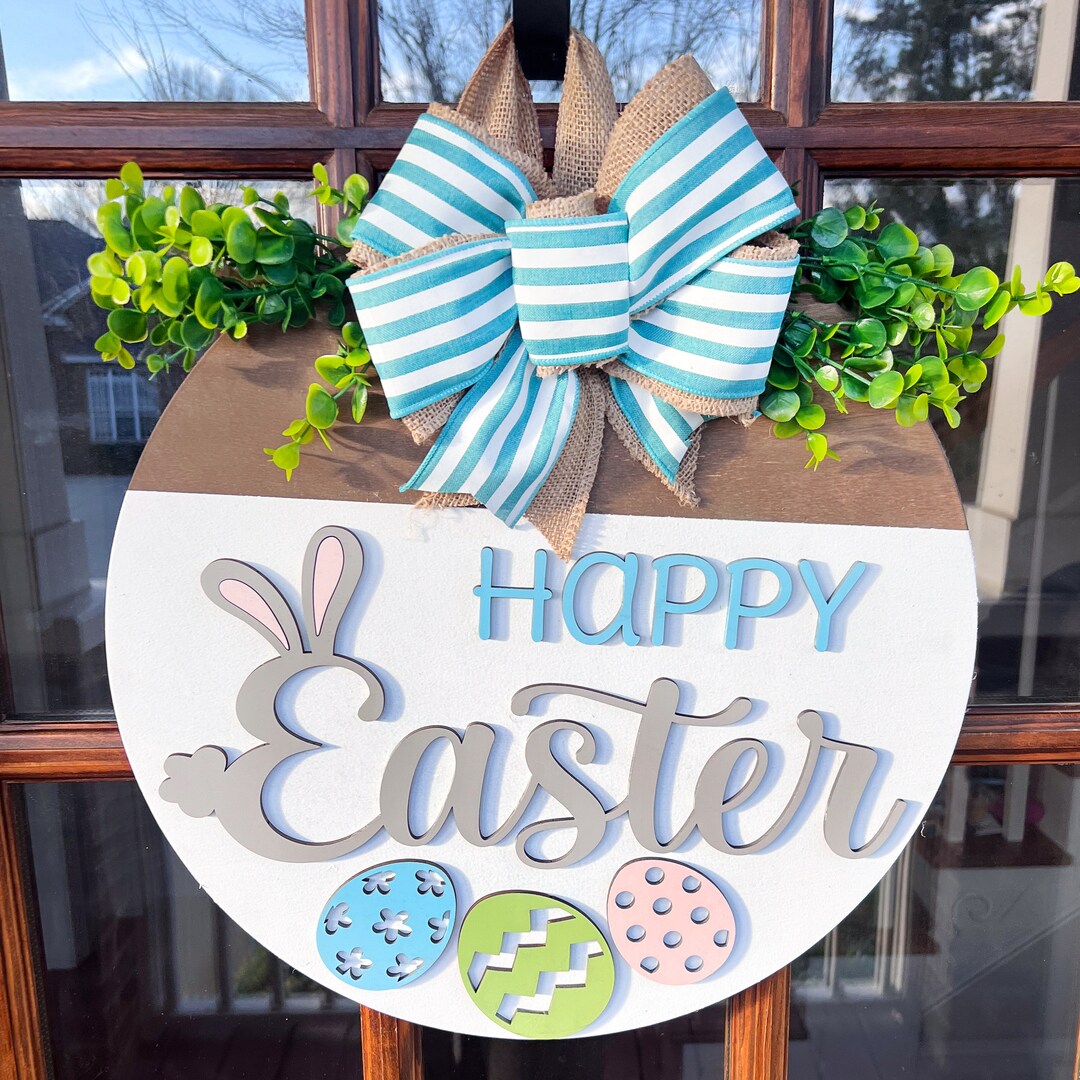 Easter Door Hanger Happy Easter Front Door Decor Easter Front Door ...