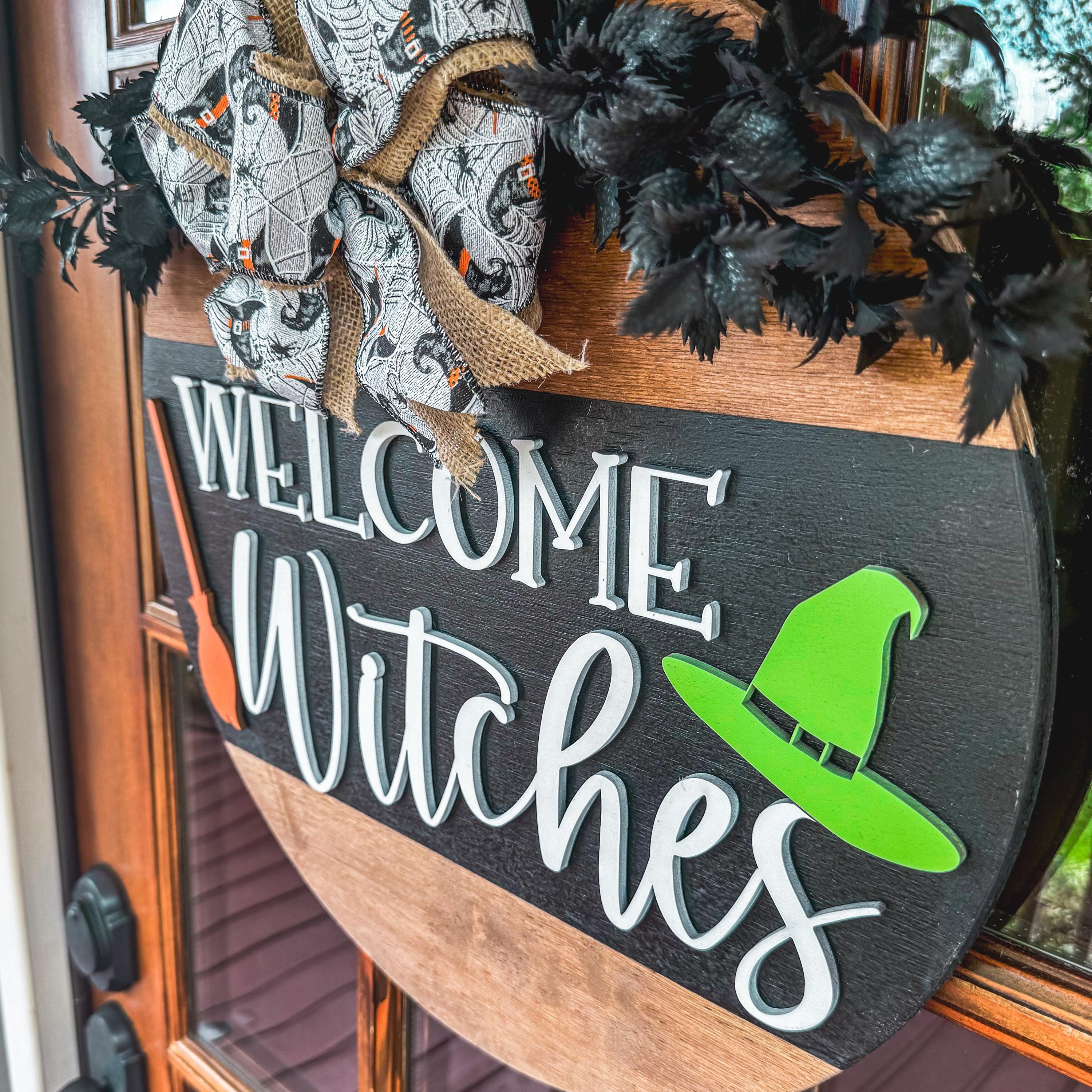 Halloween Door Hanger | Welcome Witches Door Decor | Welcome Halloween ...