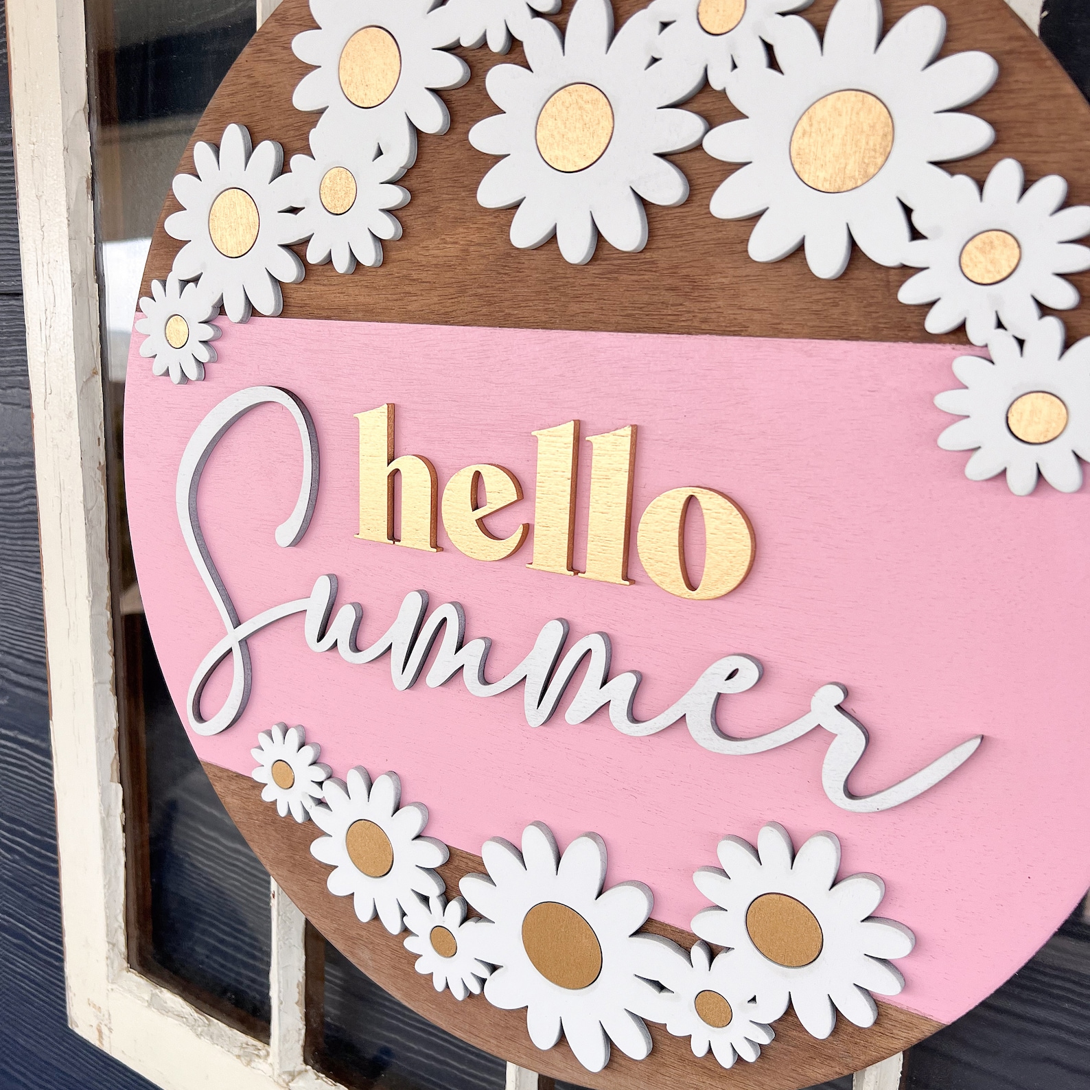 Hello Summer Door Hanger | Front Door Decor | Front Door Sign ...