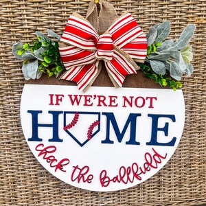 Baseball Door Hanger Front Door Decor for Baseball Family We're ...