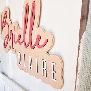 Nursery Name Sign | Large Wood Name Sign | Layered Name Sign for Above ...