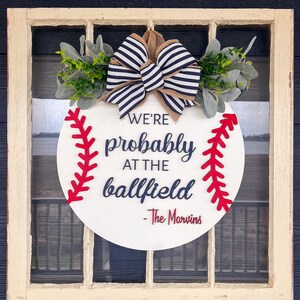 Baseball Door Hanger | Front Door Decor for Baseball Family | We're ...