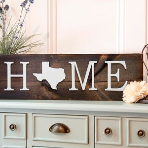 Wood Home Sign Home State Wall Decor Rustic Wall Sign - Etsy