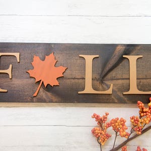 Wooden 'fall' Leaf Sign | Fall Wall Decor | Farmhouse Decor | Dining ...