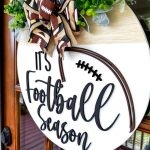 Football Door Hanger | Wooden Football Season Door Decor for Football ...