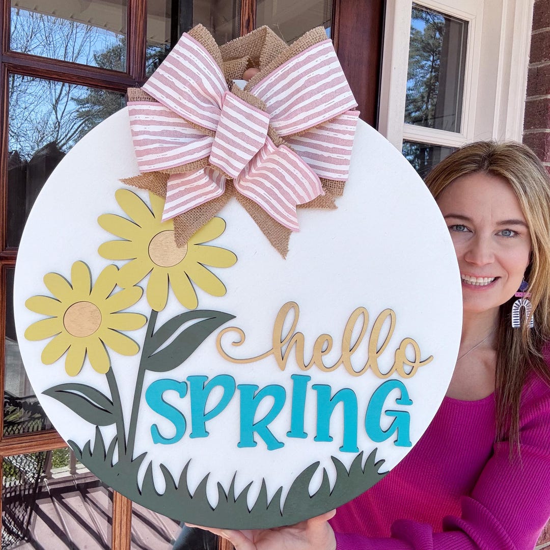 Spring Door Hanger | Front Door Decor | Front Door Sign | Newlyweds ...