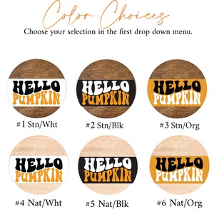 Retro Fall Door Hanger | Retro Hello Pumpkin Front Door Decor | Hello ...