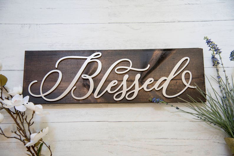 Wooden Blessed Sign Rustic Wall Decor Farmhouse Decor - Etsy