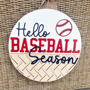 Baseball Door Hanger Front Door Decor for Baseball Family We're ...