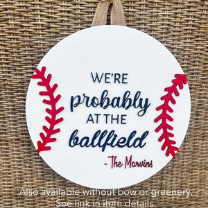 Baseball Door Hanger | Front Door Decor for Baseball Family | We're ...