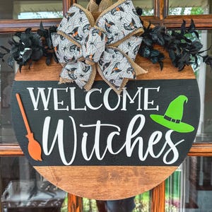 Halloween Door Hanger | Welcome Witches Door Decor | Welcome Halloween ...