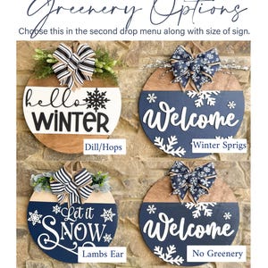 Let It Snow Door Hanger | Winter Front Door Decor | Wooden Door Hanger ...