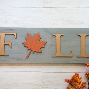 Wooden 'fall' Leaf Sign | Fall Wall Decor | Farmhouse Decor | Dining ...