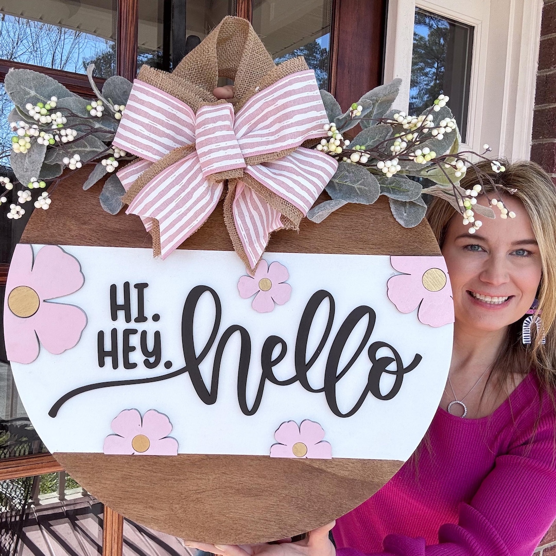 Wooden Front Door Hanger for Spring | Front Door Decor | Front Door ...