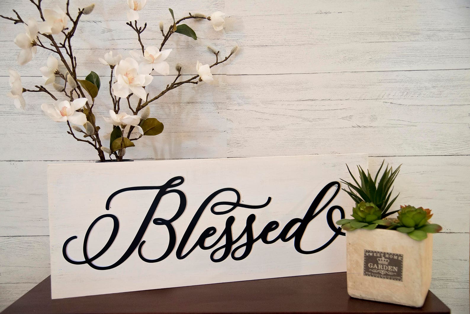 Wooden Blessed Sign Rustic Wall Decor Farmhouse Decor | Etsy