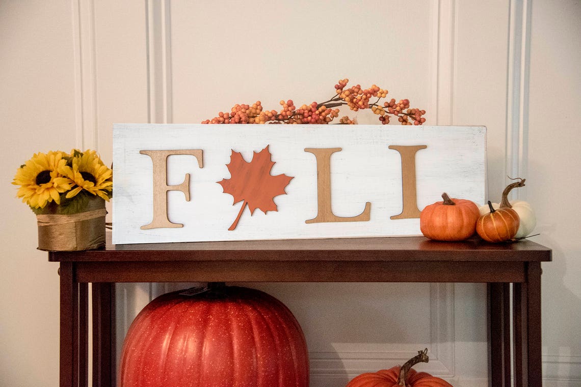 Letrero de hoja de madera 'Fall' / Decoración de pared | Etsy