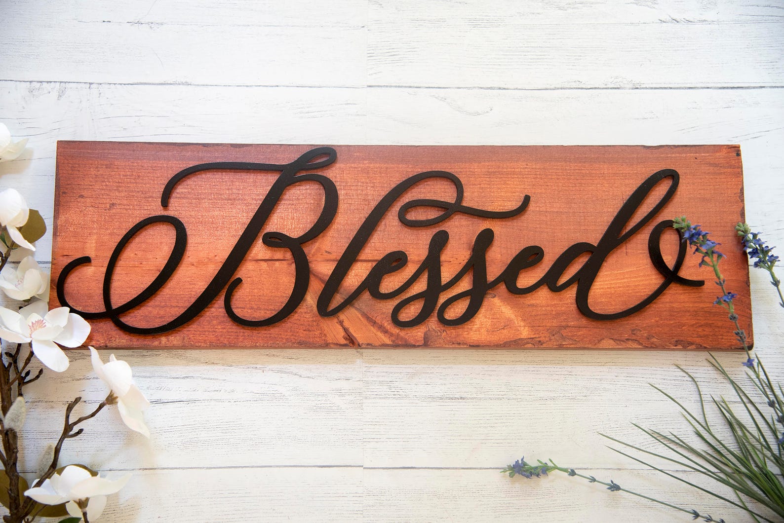 Wooden Blessed Sign Rustic Wall Decor Farmhouse Decor | Etsy