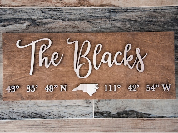 Home Décor Coordinates Family Name Wooden Sign Wall Hangings etna.com.pe