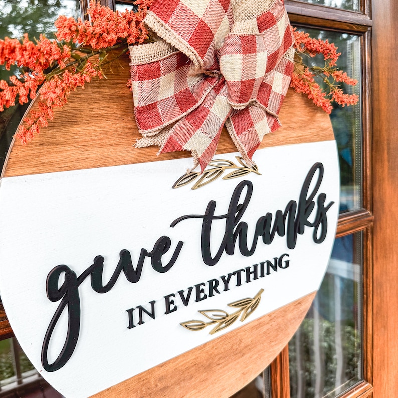 Give Thanks Door Hanger | Thanksgiving Door Decor L Front Door Decor ...