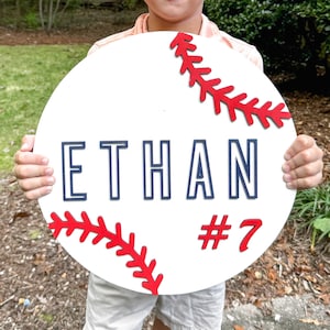 Kids Baseball Name Sign | Personalized Kids Baseball Sign | Baseball ...