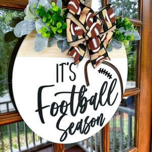 Football Door Hanger | Wooden Football Season Door Decor for Football ...