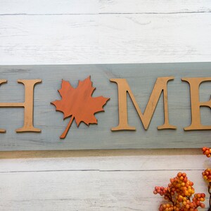 Fall 'home' Leaf Sign Fall Wall Decor Wooden Farmhouse Decor ...