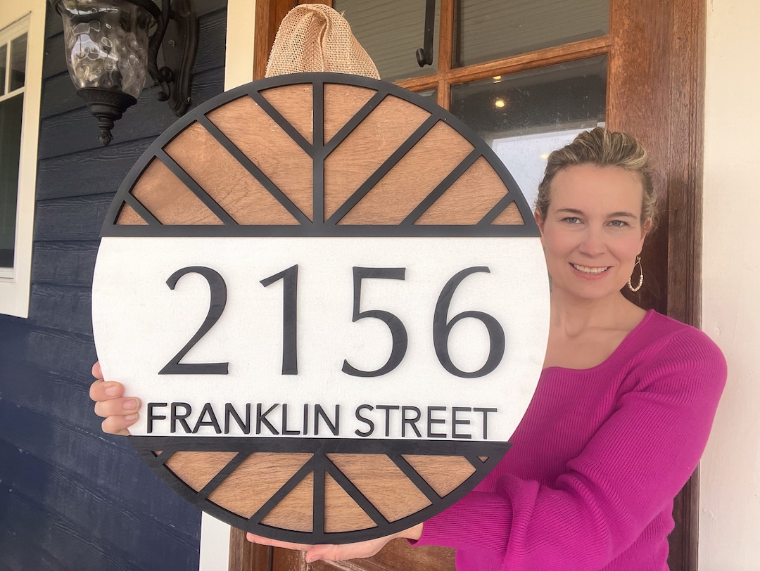 Address Door Hanger | Front Door Decor | Front Door Sign | Newlyweds ...