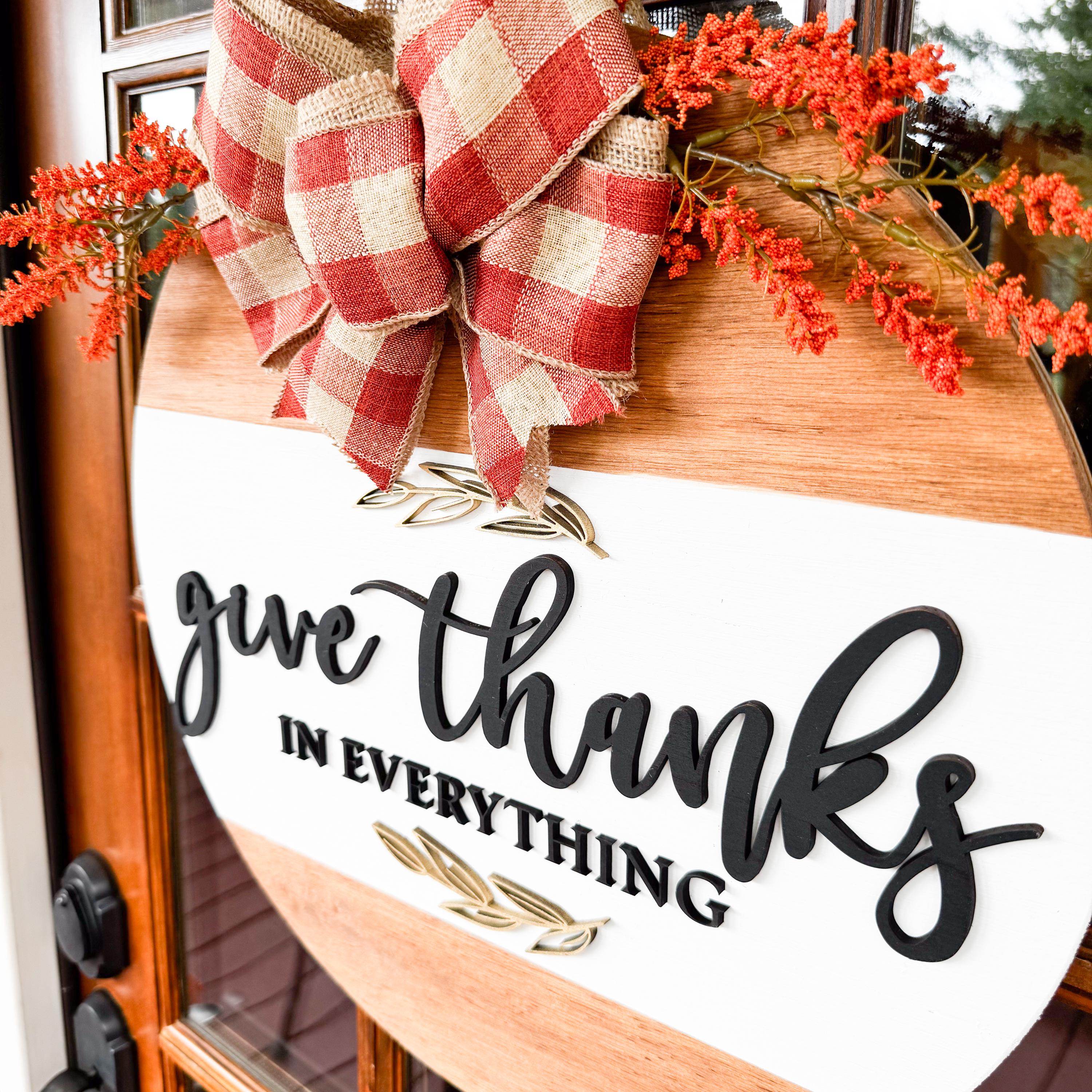 Give Thanks Door Hanger | Thanksgiving Door Decor L Front Door Decor ...