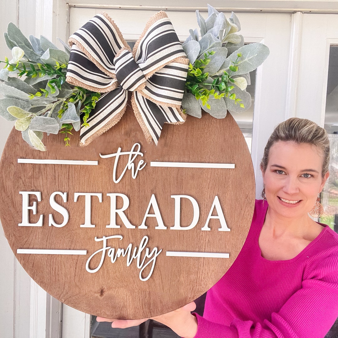 Personalized Door Hanger | Front Door Decor | Wooden Door Hanger ...