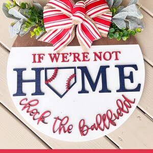 Baseball Door Hanger Front Door Decor for Baseball Family We're ...